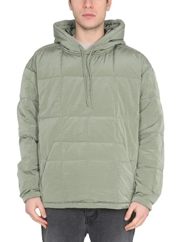 IENKI IENKI Quilted Anorak Jacket With Drawstring Hood - Green