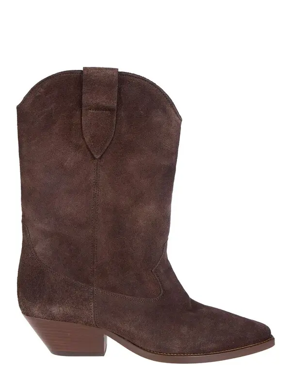 Isabel Marant Étoile Chic Velvet Leather Boots - Marrone