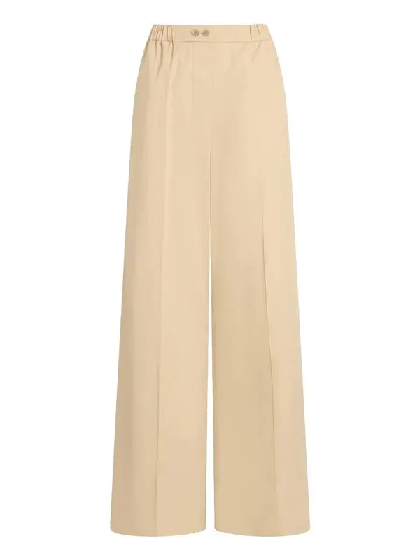 PATOU Iconic Cotton-twill Wide-leg Pants - Beige