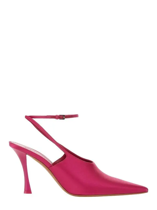 Givenchy Satin Slingback High Heel Pumps With Ankle Strap - Pink
