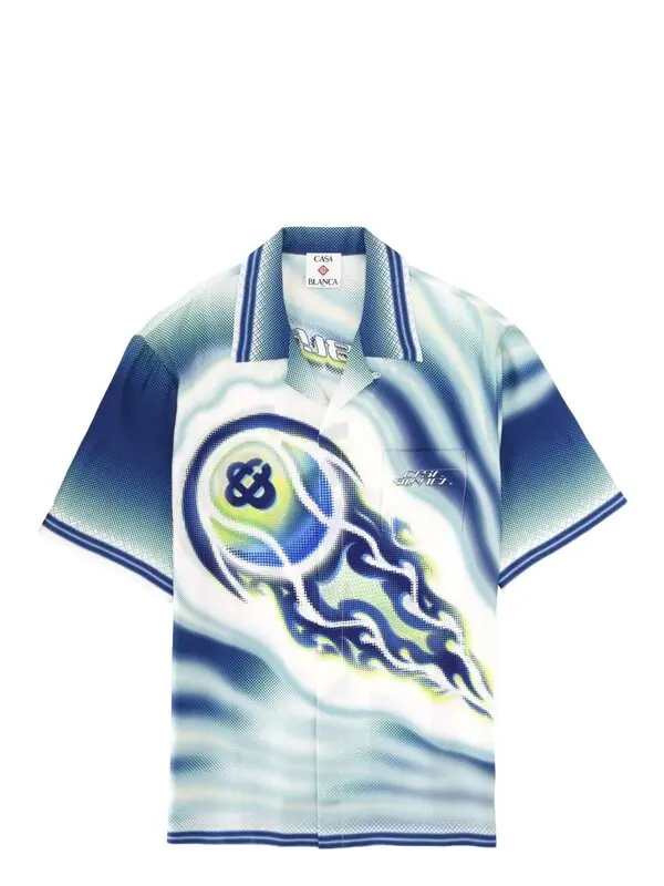 Casablanca Silk Camp Shirt - Blue