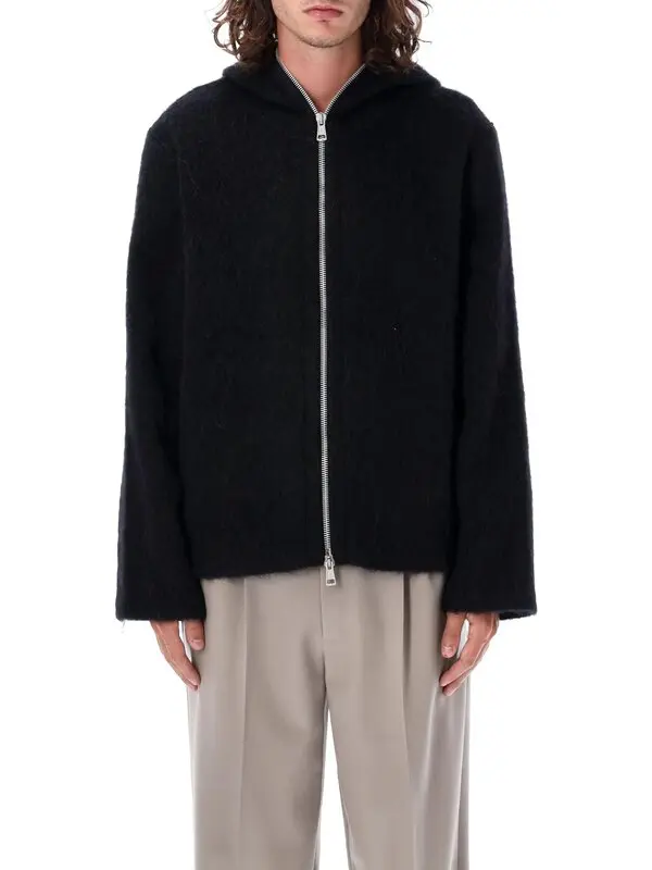 Our Legacy Hooded Zip-front Wool Cardigan - Nero