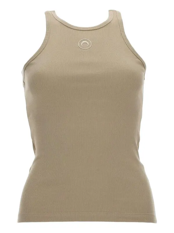 MARINE SERRE Slim Fit Moon Logo Top - Beige