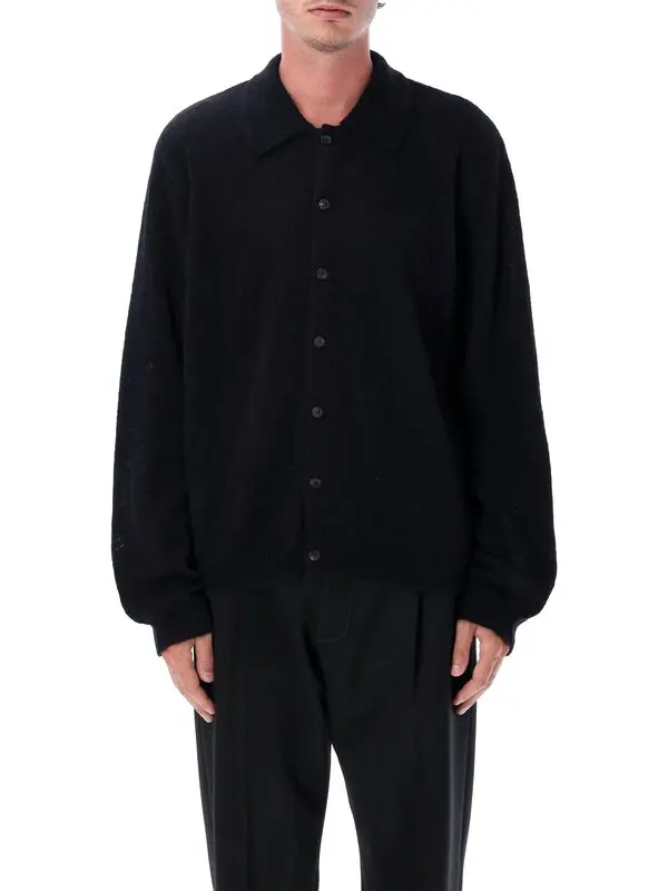 Our Legacy Premium Alpaca-wool Blend Button-up Sweater - Nero