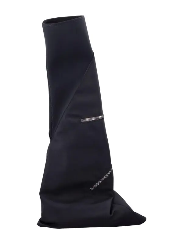 Rick Owens Over-the-knee Sneakers With Dual Front Zips And Shark-tooth Soles - Nero