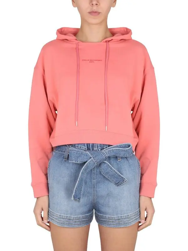 Stella McCartney Logo Print Drawstring Hoodie - Pink