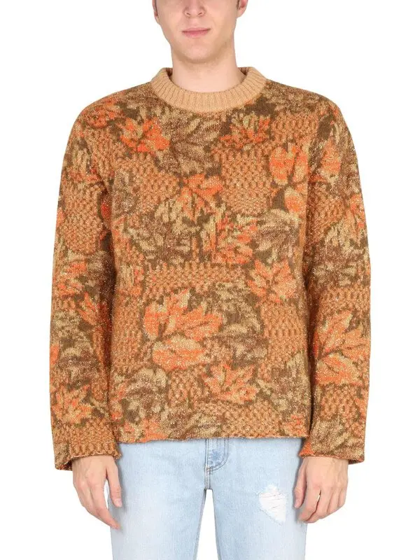 ERL Jacquard Workmanship Knit Sweater - Gold