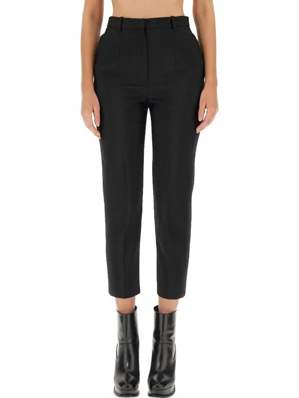 Alexander McQueen Wool And Cupro Tailored Pants - Black