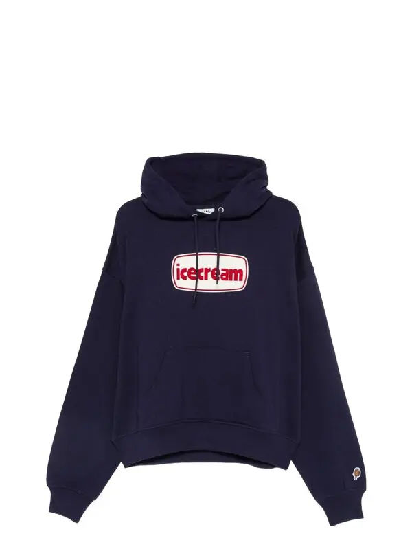 ICECREAM Logo Cotton Hoodie - Blue