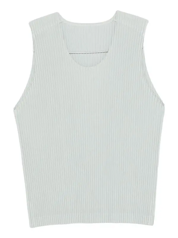 Issey Miyake Pleated Sleeveless Top - Grey