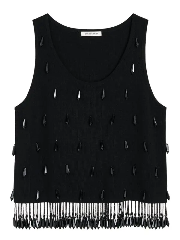 BY MALENE BIRGER Embellished Sleeveless Top With Tassels - Black