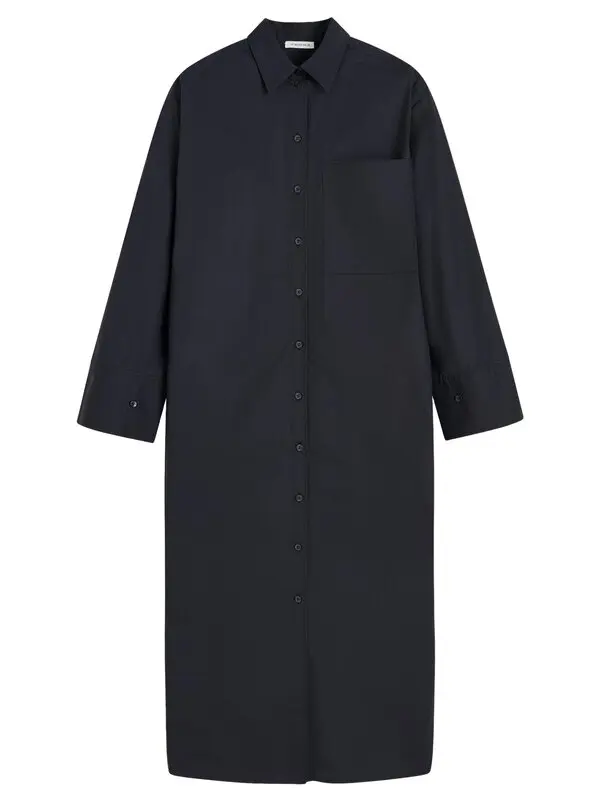 BY MALENE BIRGER Perroti Organic Cotton Maxi Shirt Dress - Black