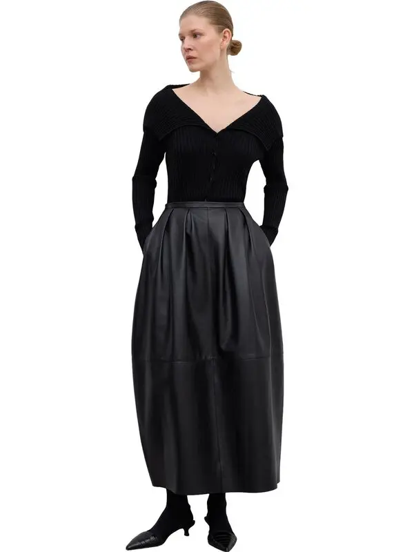 HOUSE OF DAGMAR Merino Rib Cardigan - Black