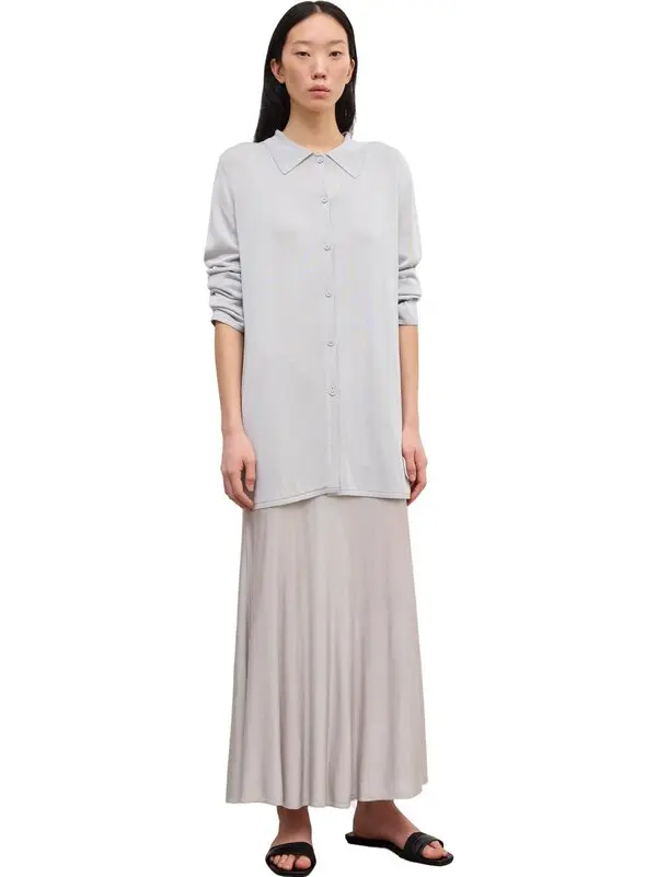 HOUSE OF DAGMAR Fluid Knit Shirt - Silver