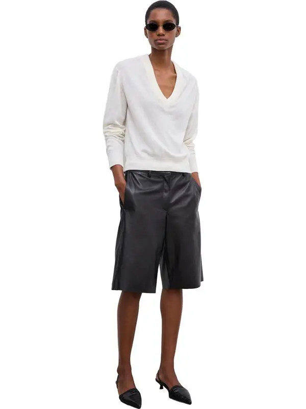 HOUSE OF DAGMAR Boxy Leather Shorts - Black