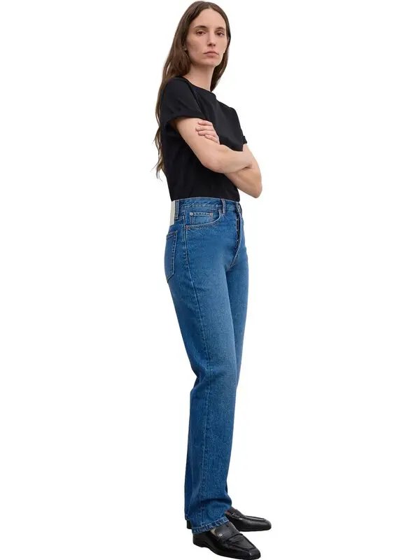 HOUSE OF DAGMAR Straight Leg Denim Jeans - Dark Blue