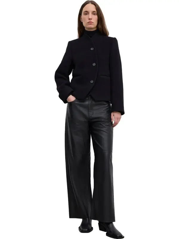 HOUSE OF DAGMAR Wool Tailored Short Jacket - Black