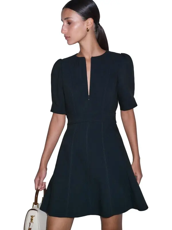 ME+EM Panelled Fit And Flare Short Dress - Navy