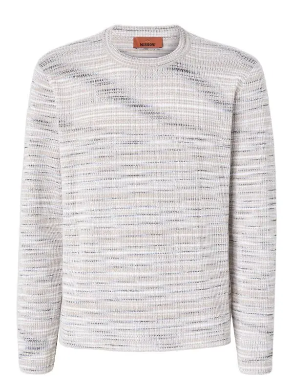 Missoni Long-sleeve Crewneck Pullover In Textured Cotton - Multicoloured