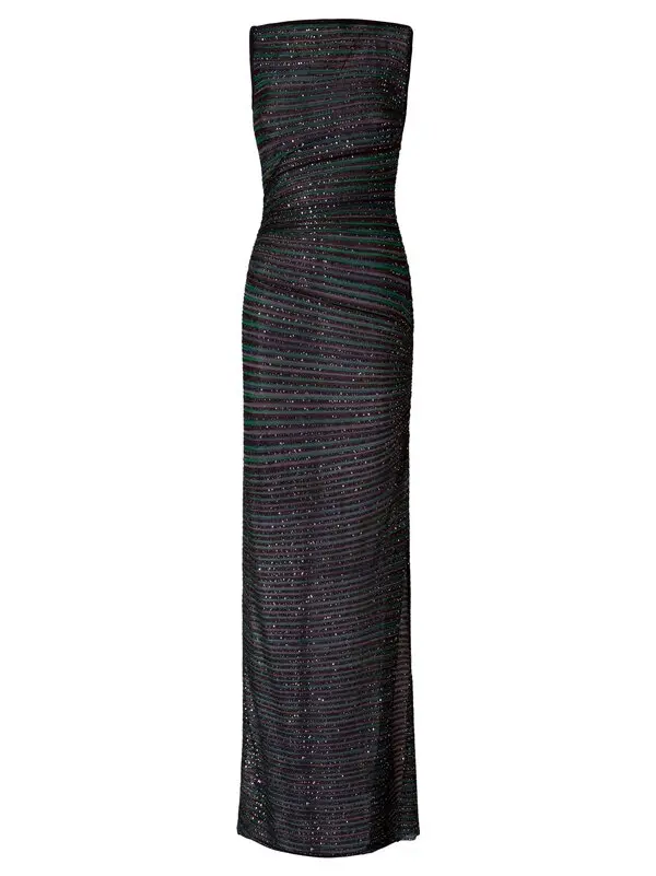 Missoni Long Striped Knit Dress With Sequins And Lamé Threads - Multicoloured