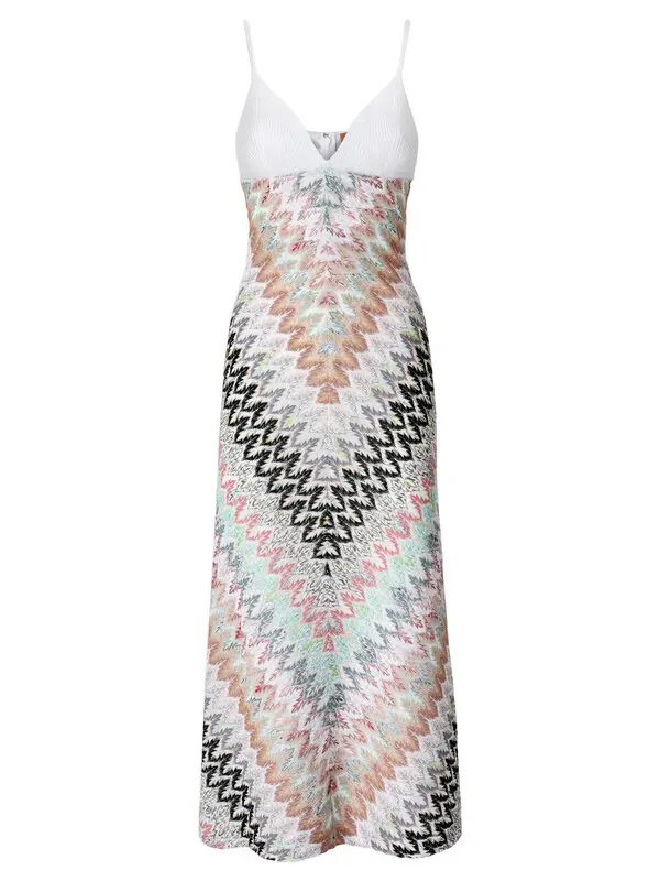 Missoni Sleeveless Maxi Dress With Chevron Pattern - Multicoloured