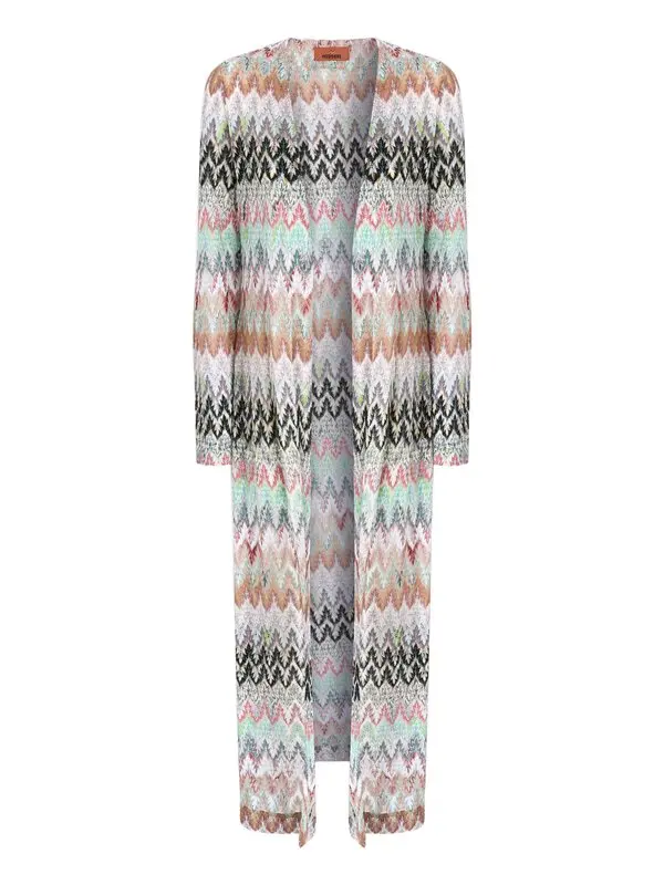 Missoni Cotton And Viscose Lamé Long Cardigan With Lace Motif - Multicoloured