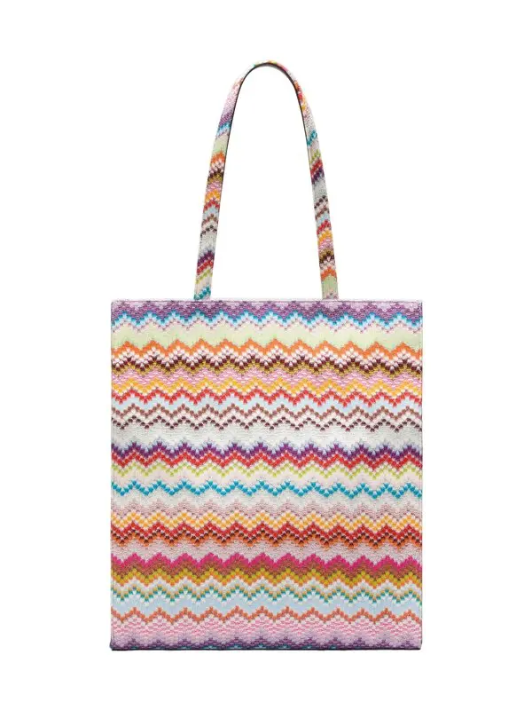 Missoni Leather And Canvas Shopper Bag - Multicoloured