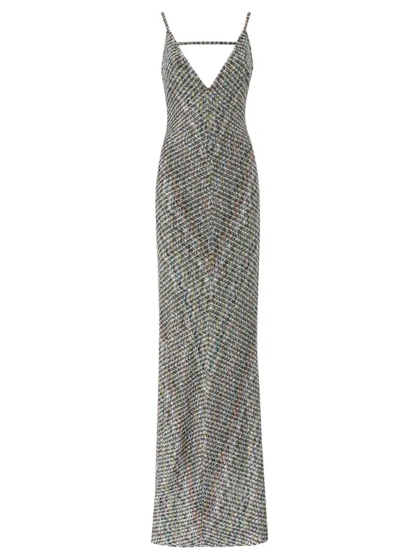 Missoni Long Dress With V-neckline And Open Back - Multicoloured