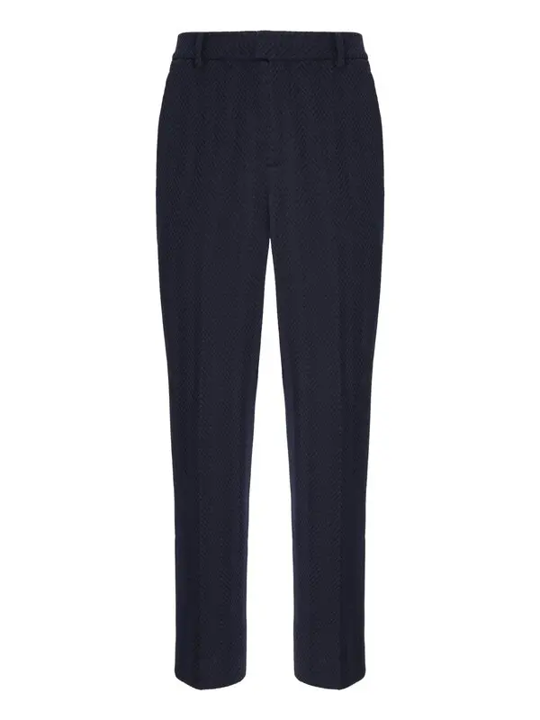 Missoni Straight Leg Trousers With Zigzag Pattern - Blue