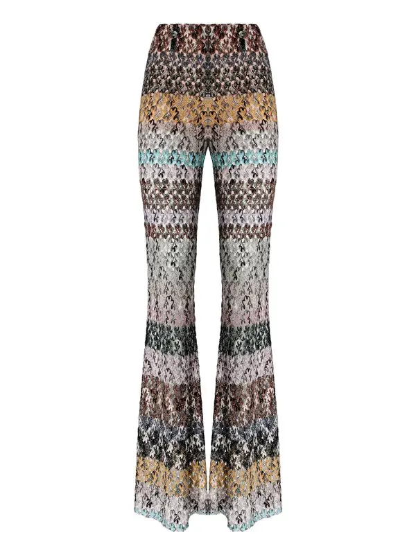 Missoni Embroidered Lace Flare Trousers - Multicoloured