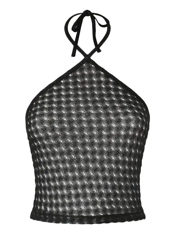 Missoni Lamé Viscose Halter Neck Top - Black