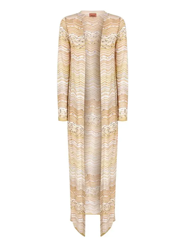 Missoni Long Cardigan With Chevron Pattern And Sequins - Multicoloured