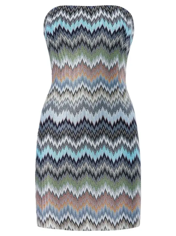 Missoni Viscose Chevron Snake-pattern Mini Dress - Multicoloured