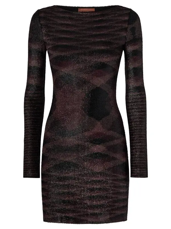 Missoni Long Sleeve Flame Pattern Mini Dress - Multicoloured