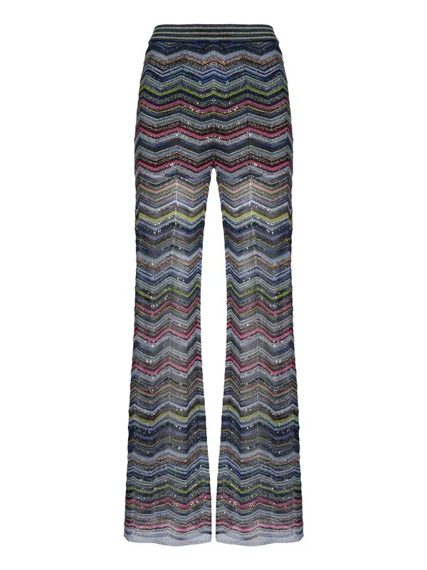 Missoni Chevron Palazzo Trousers With Sequins - Multicoloured