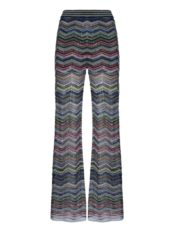 Missoni Chevron Palazzo Trousers With Sequins - Multicoloured