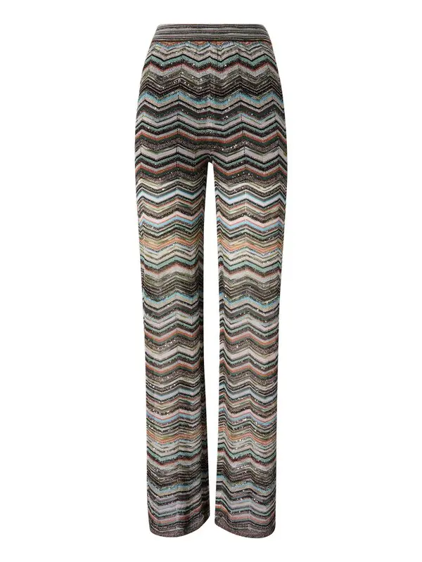 Missoni Chevron Palazzo Trousers With Sequins - Multicoloured