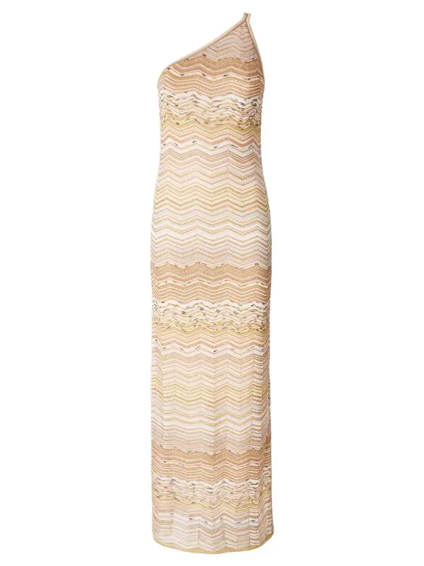 Missoni Sequined Chevron One-shoulder Maxi Dress - Multicoloured