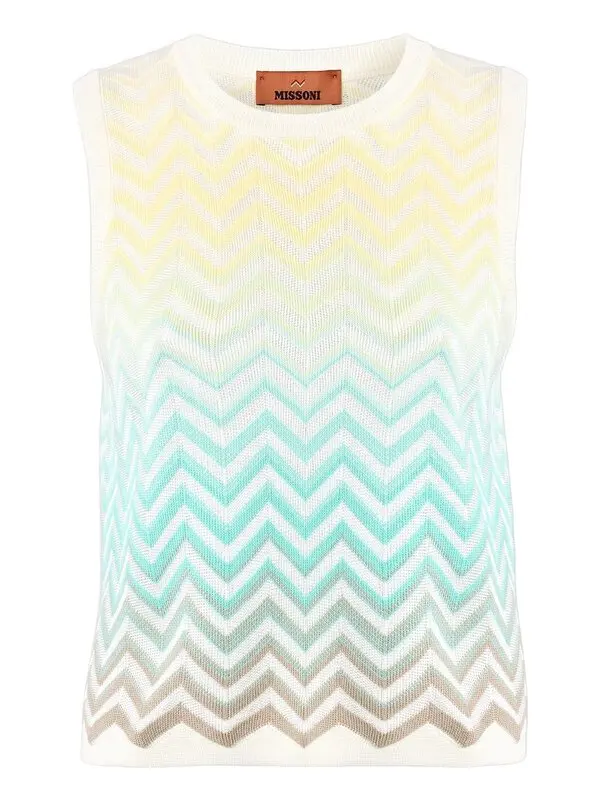 Missoni Sleeveless Chevron Knit Top - Multicoloured