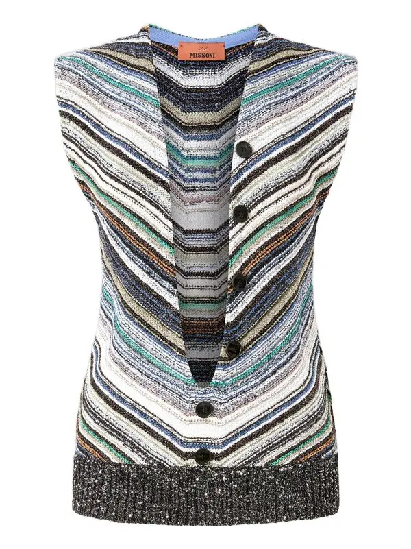Missoni Striped Sequined Vest - Multicoloured