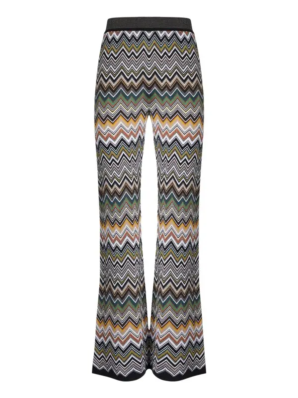 Missoni Chevron Pattern Wool Blend Trousers - Multicoloured
