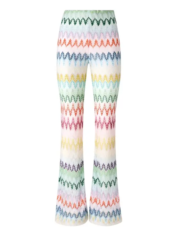 Missoni Zig Zag Motif Lamé Flare Trousers - Multicoloured