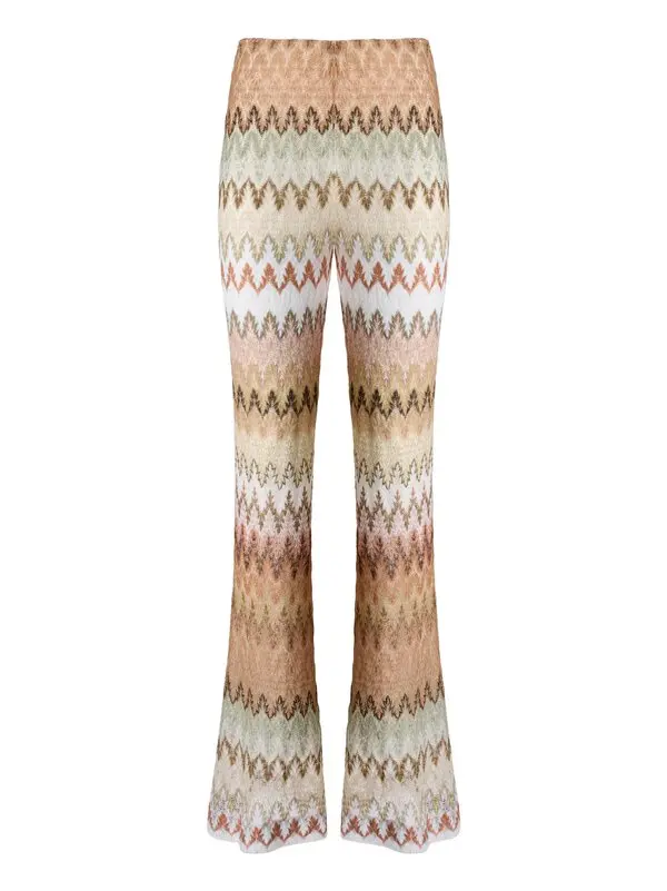 Missoni Zig Zag Motif Flare Trousers In Viscose-blend Lam - Multicoloured