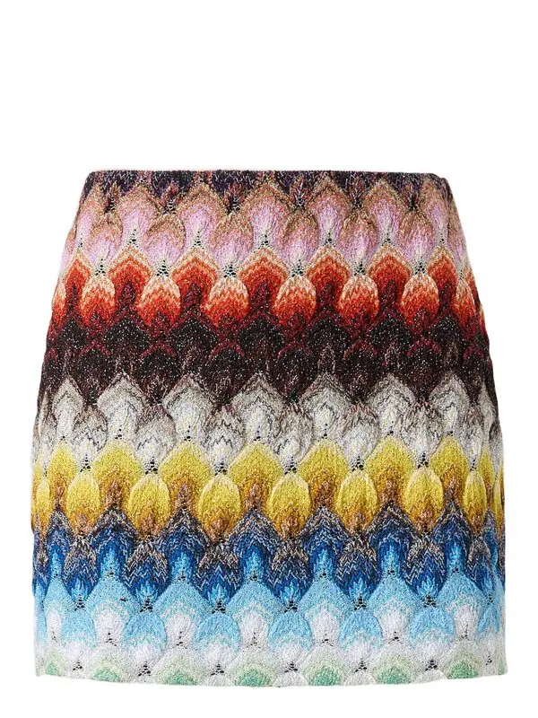 Missoni Viscose Lamé Lace Motif Mini Skirt - Multicoloured