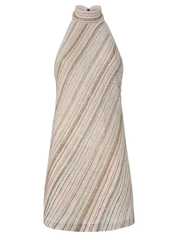 Missoni Halterneck Sequin Mini Dress - Pink