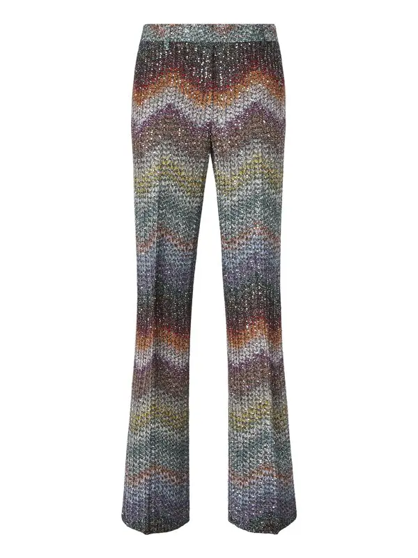 Missoni Viscose Lamé Sequined Zigzag Trousers - Multicoloured