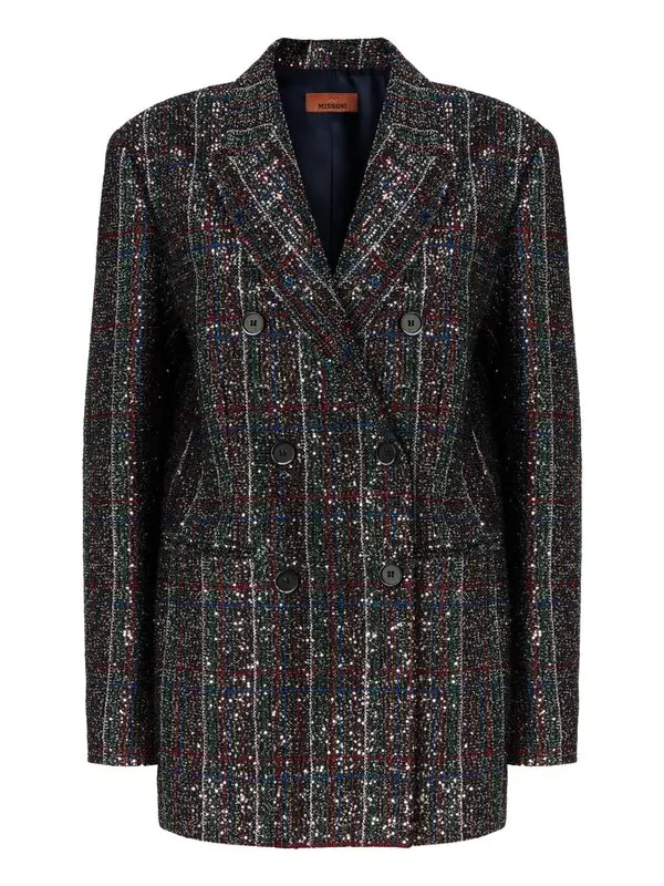 Missoni Double Breasted Blazer With Check Pattern - Multicoloured
