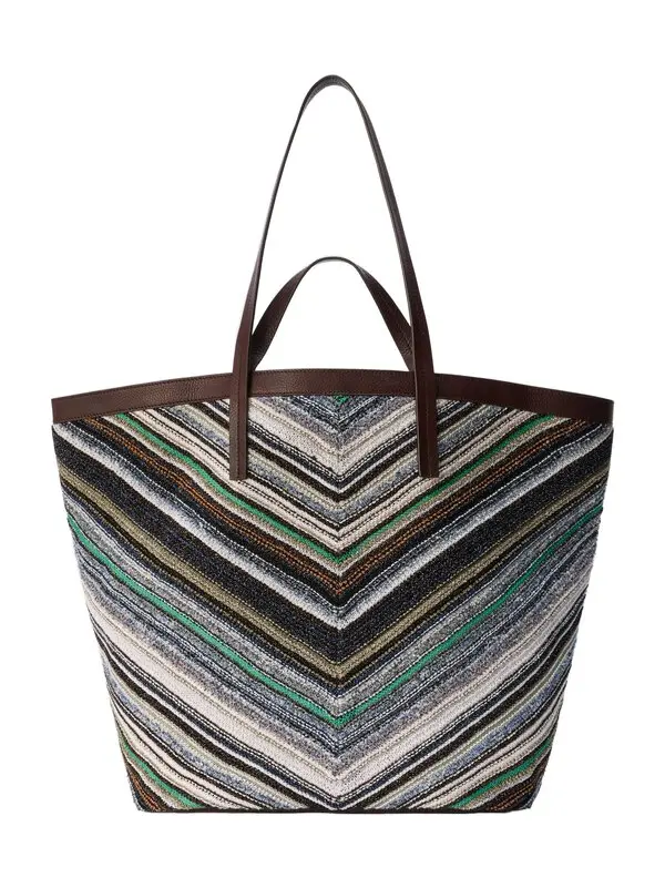 Missoni Cotton Blend Tote Bag - Blue
