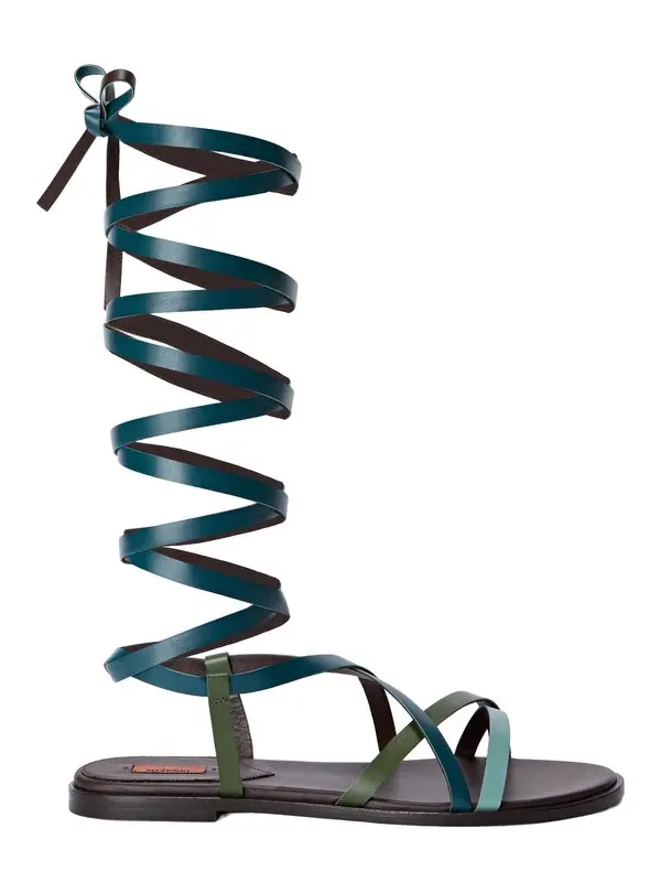 Missoni Flat Sandals With Braided Laces - Multicoloured