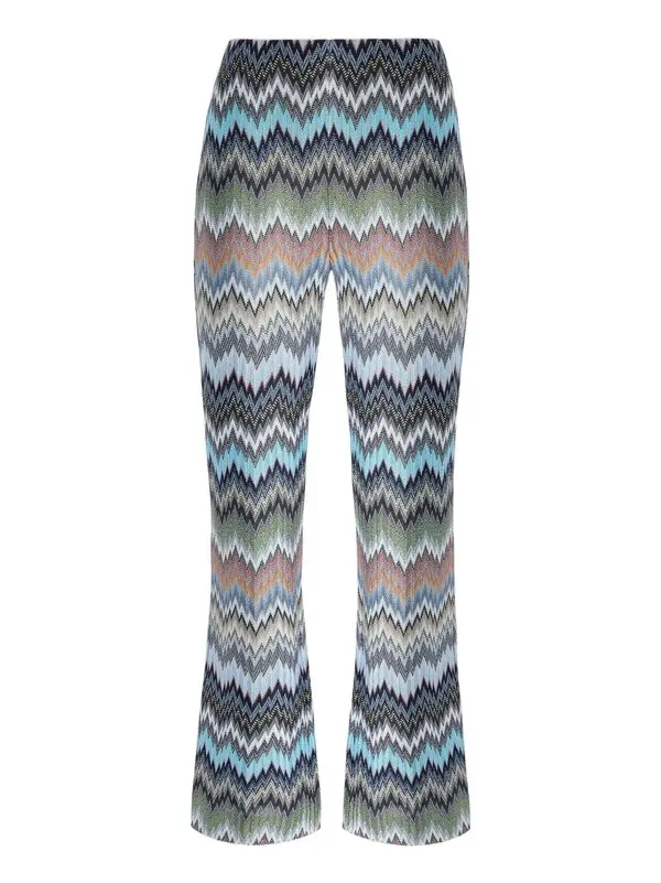 Missoni Chevron Pattern Viscose Flared Trousers - Multicoloured